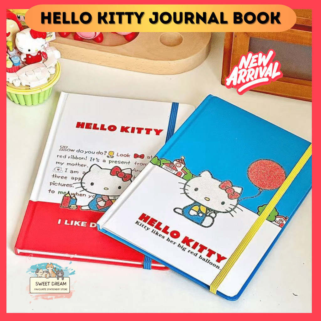 SANRIO Hello Kitty A5 Size Horizontal Line Notebook Cute Hard Cover ...