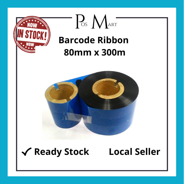 Barcode Ribbon 80mm x 300mm (1 set = 3 rolls) | Shopee Malaysia