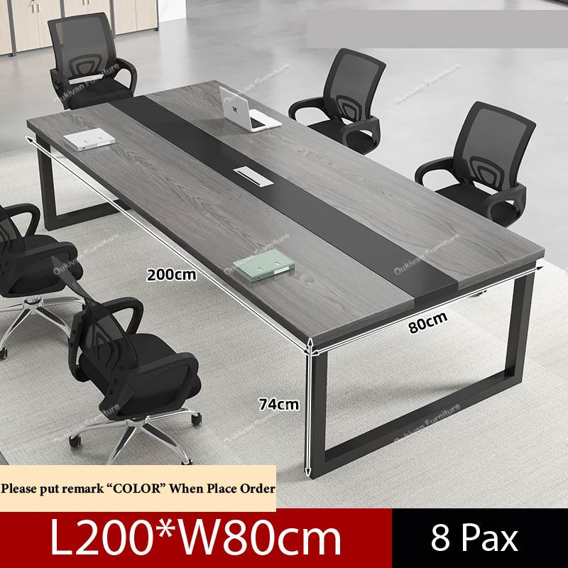 Long Wide Meeting Table Dining Table Thickened Table Meja Pejabat Meja ...