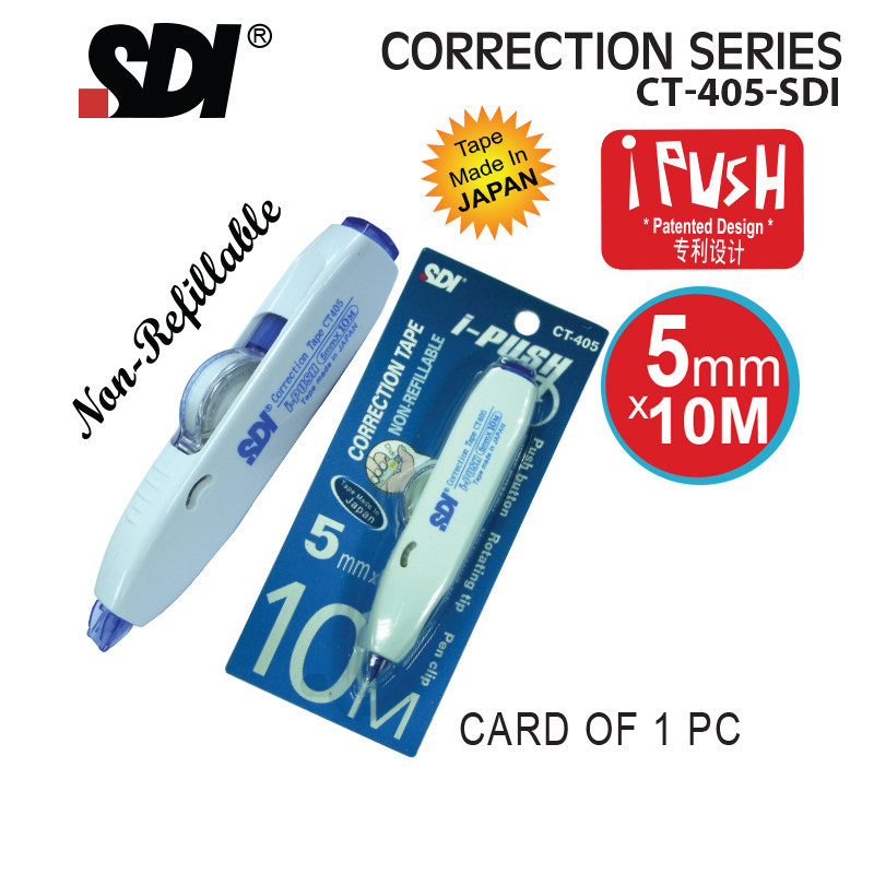 SDI I-Push Correction Tape Non-Refillable (5mm x 10M) CT-405-SDI (1 pc ...