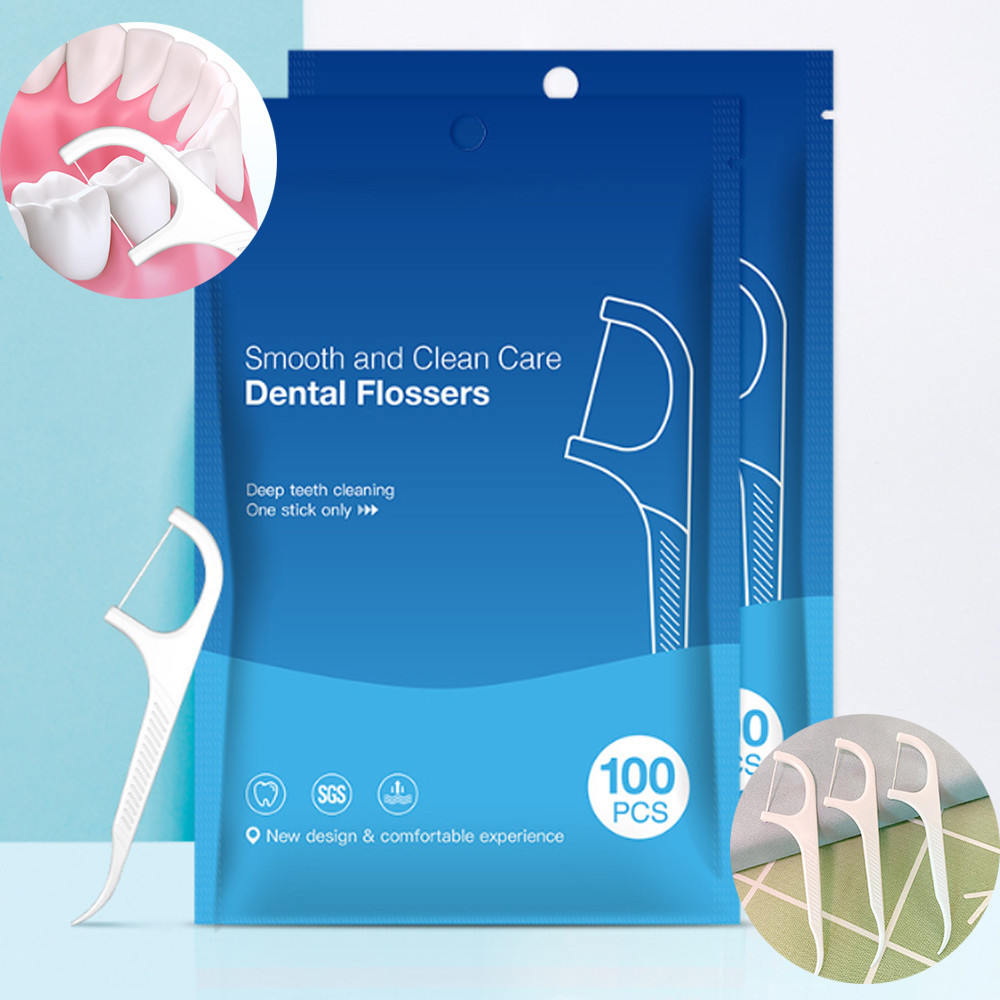 100pcs/pack Dental Flossers Tooth Clean Brushes Dental Floss Picks ...