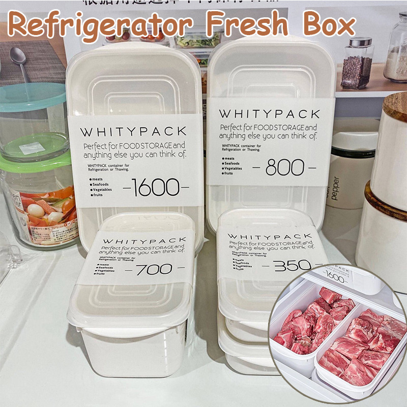 Refrigerator Fresh Box with Lid White Fresh Food Sealed Storage Box ...