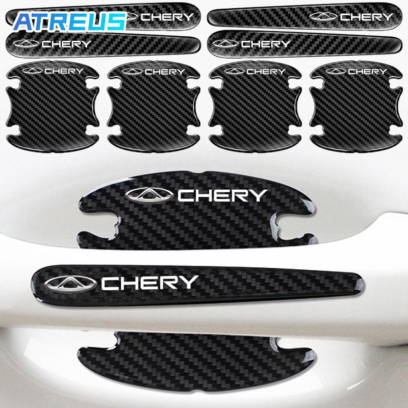 4/8Pcs Chery Car Door Handle Protector Carbon Fiber Texture Car Door ...