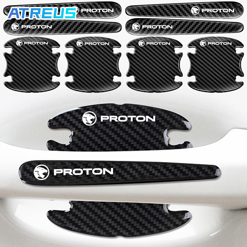 4/8Pcs Proton Car Door Handle Protector Carbon Fiber Texture Car Door ...