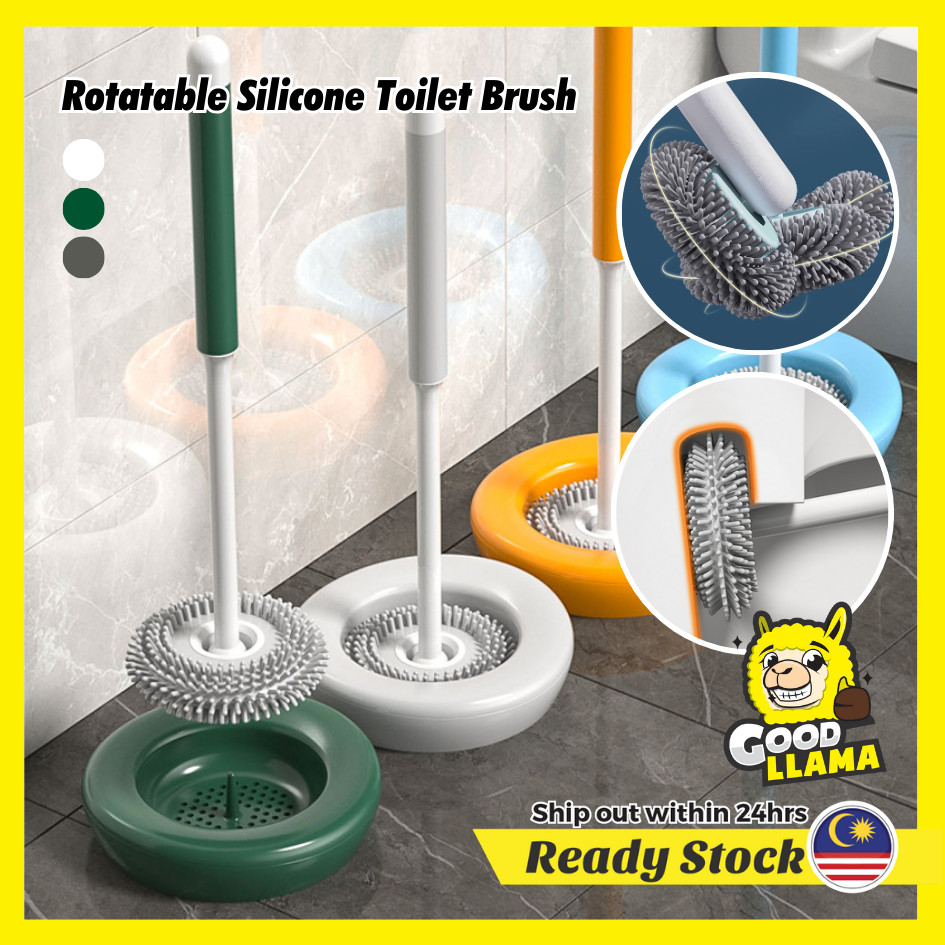 Upgraded Rotatable Silicone Toilet Brush Bathroom Cleaner Toilet Scrub ...