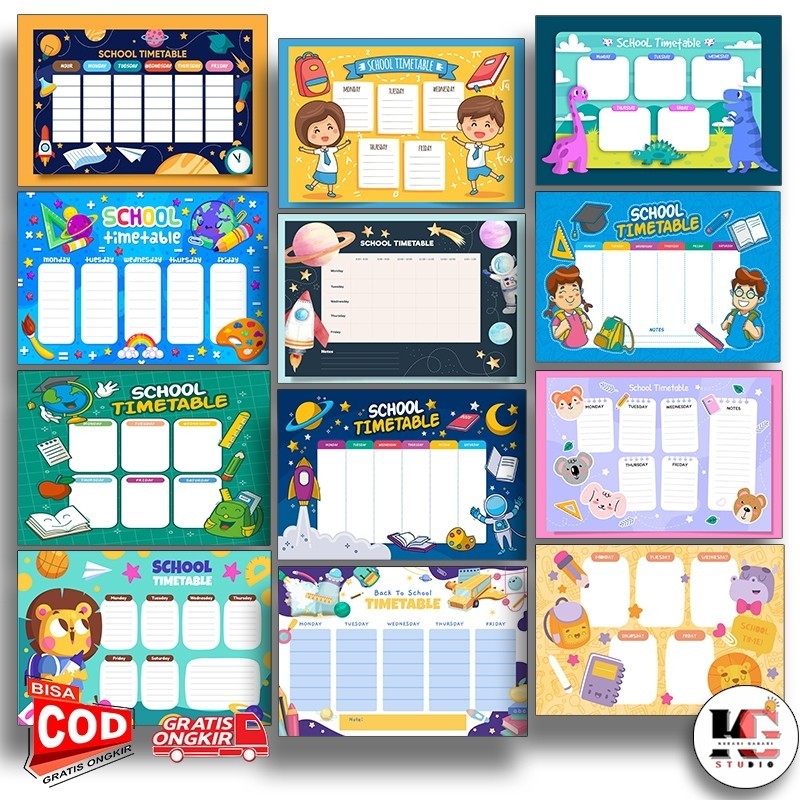 MATA Custom School Timetable Mapel Subject Schedule | Shopee Malaysia