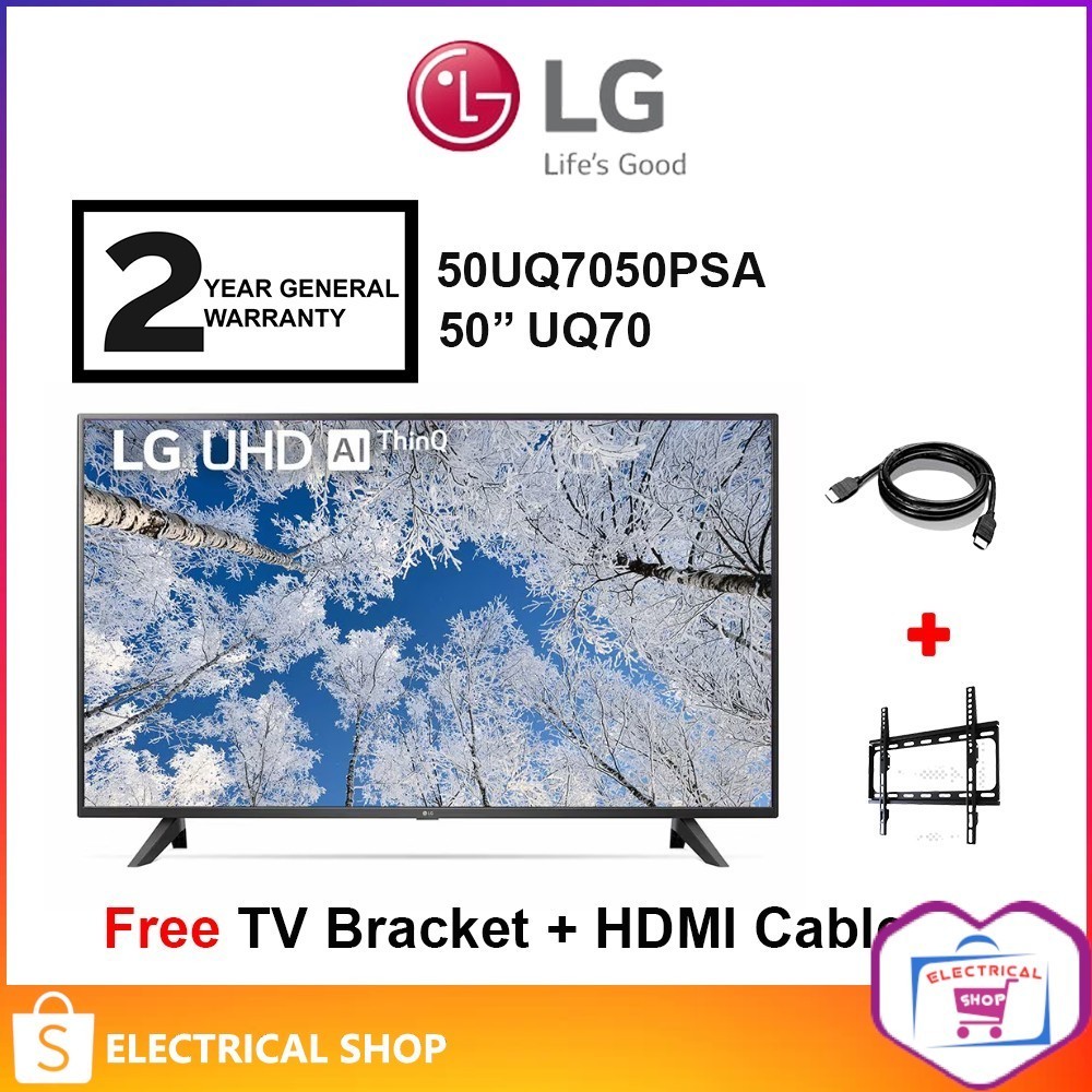 LG 50'' UQ70 50UQ7050PSA HDR10 4k Smart TV Television (Free TV Bracket ...