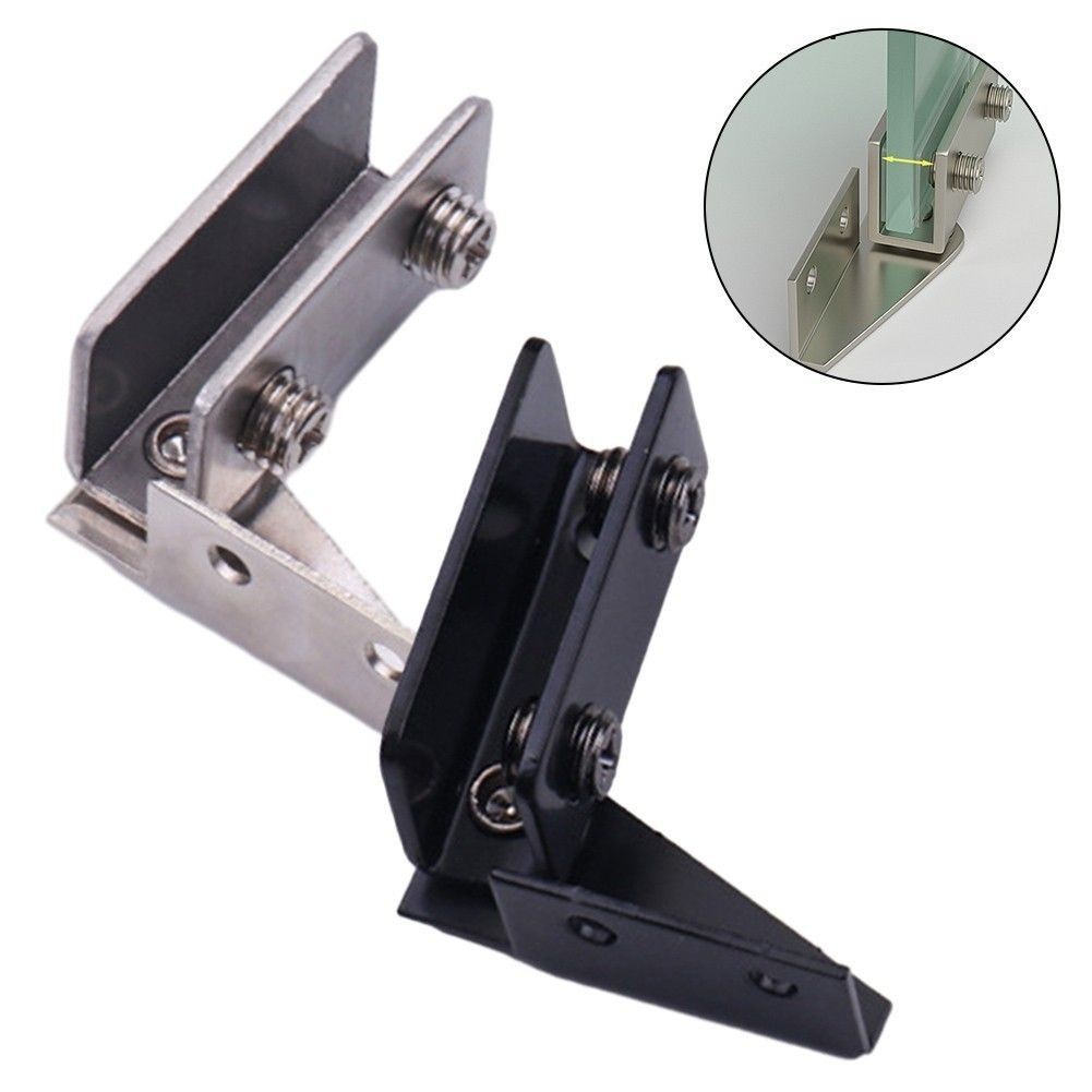 2Pcs Glass clamps hinges Display Cabinet Glass Cabinet 5-8mm Punching ...