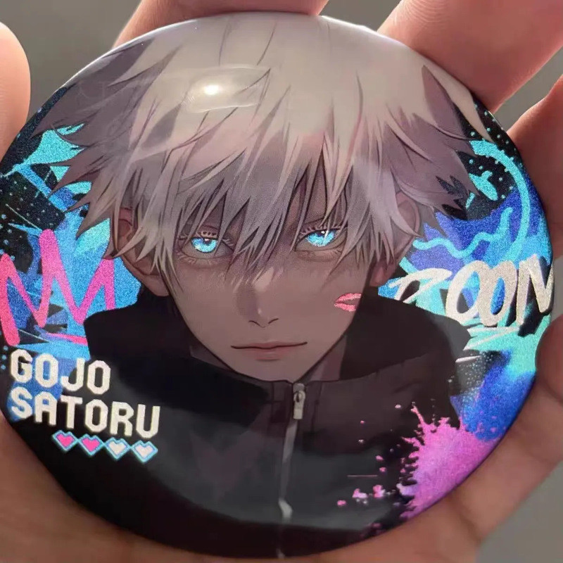 Steve Jujutsu Kaisen Gojo Satoru Glitter Reflective Badge Shopee Malaysia