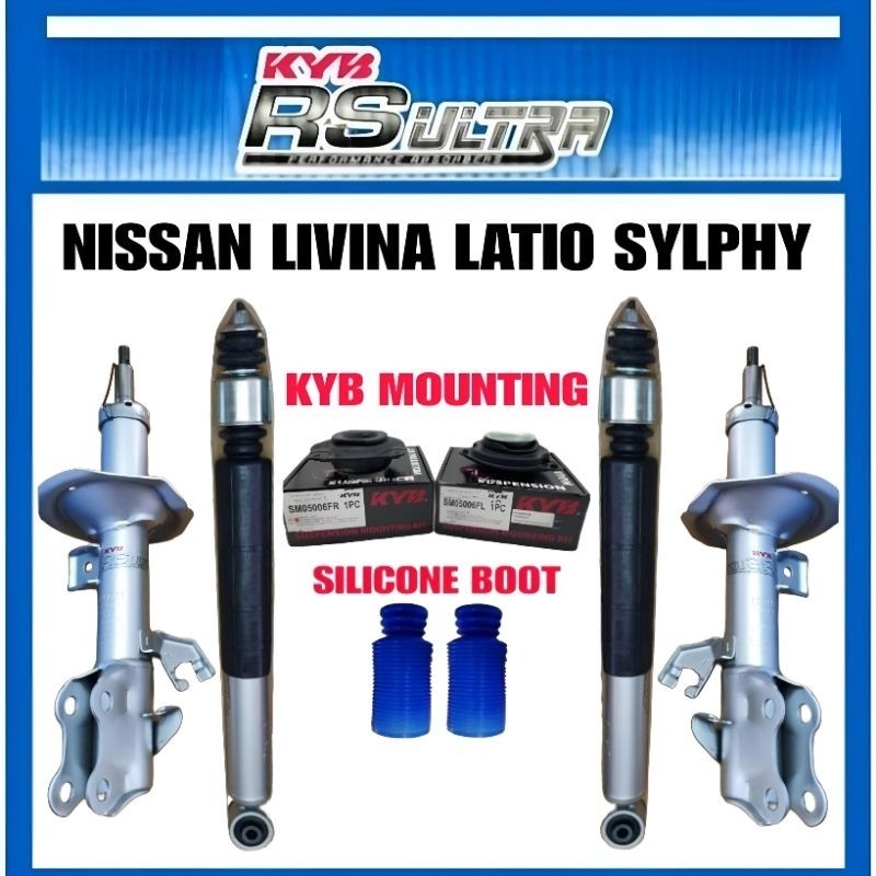 KYB RS ULTRA NISSAN LIVINA LATIO SYLPHY ABSORBER FRONT / REAR + BOOT ...