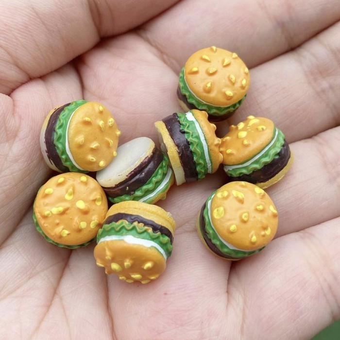 Burger CHARM/Mini slime Decoration food art craft fast food Cute cfc ...