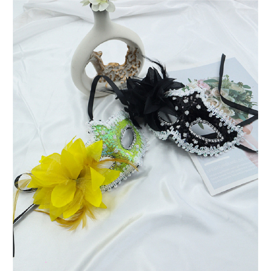Half Face Masquerade Masks Lace Side Flower Adult Mask Vintage Venetian ...