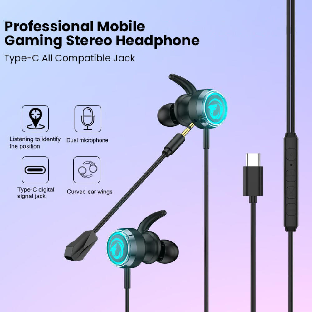 Elough Type-C Port Headset Gamer Wired Headphones HiFi Bass Stereo ...