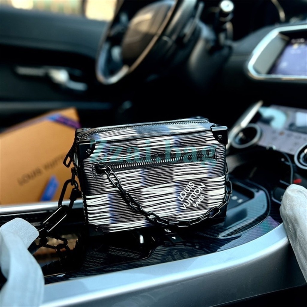 beg Mini Soft Trunk Men's Chain Strap Crossbody Bag Fashion Lnew (with ...