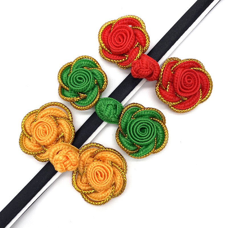 Boxi Accessories Chinese Knots Buttons Plate Buckles Golden Roses ...