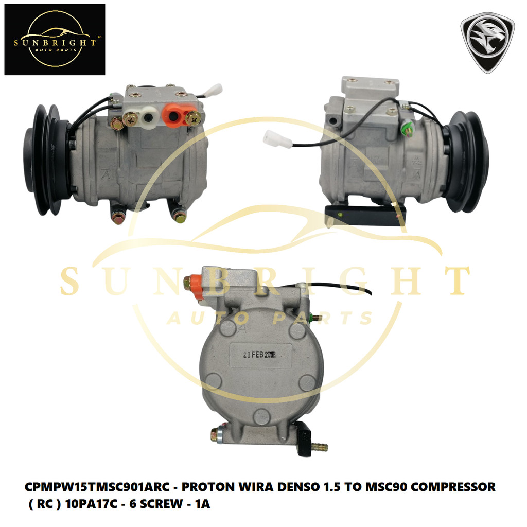 PROTON WIRA DENSO 1.5 TO MSC90 COMPRESSOR ( RC ) 10PA17C - 6 SCREW - 1A ...