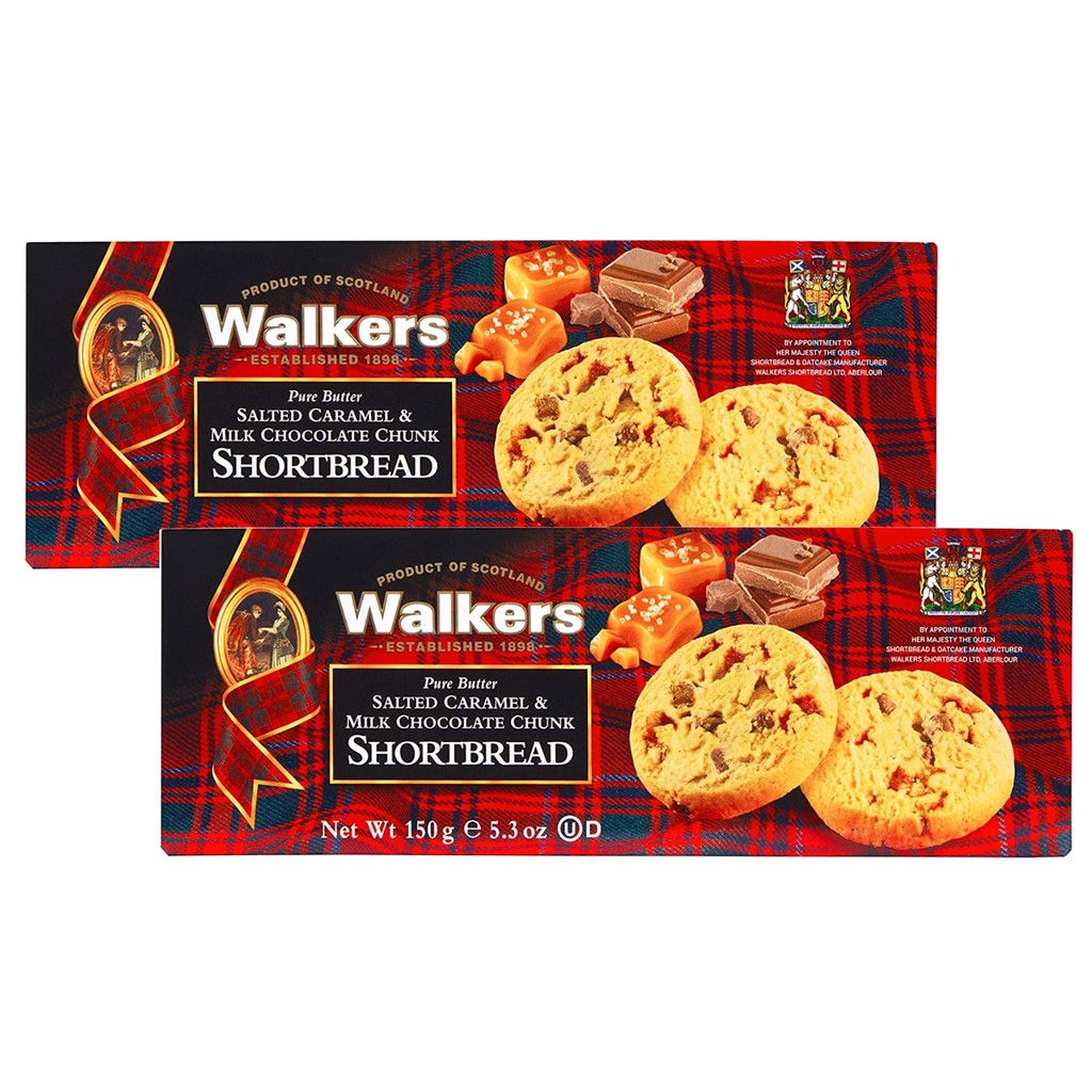 Walkers Salted Caramel & Milk Chocolate Shortbread #1564, 150g × 2 ...