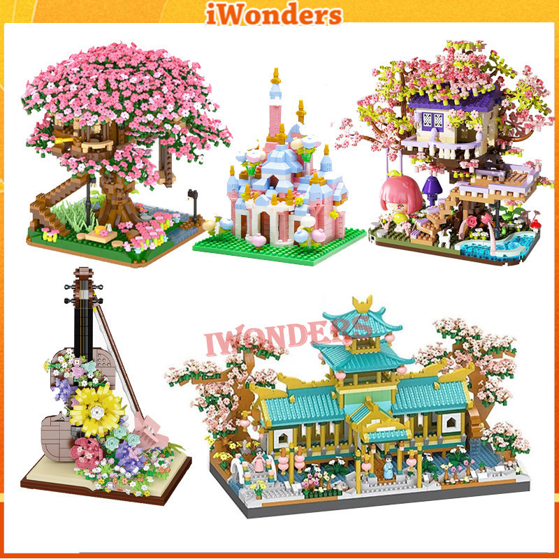 Sakura Tree House STEM Kit | Villa Book House Micro Blocks for Girls ...