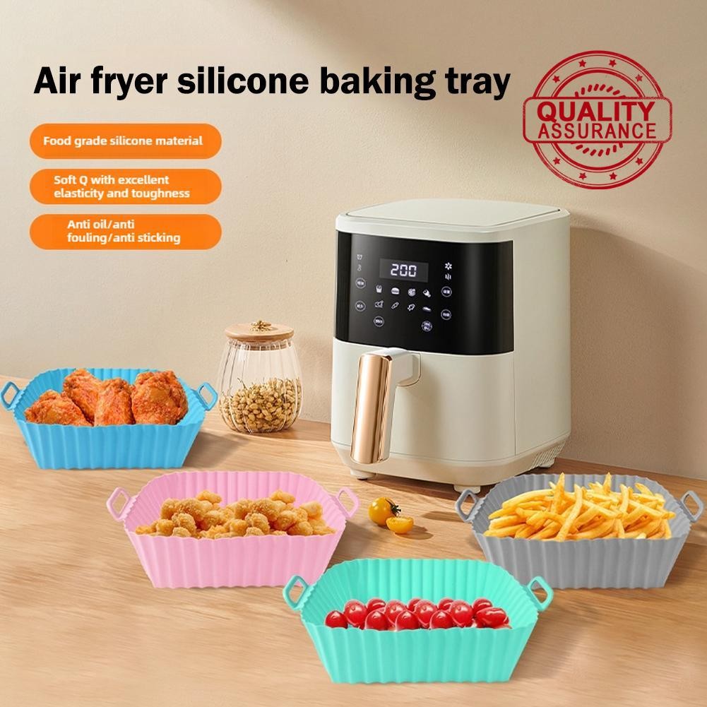 Square Silicone Air Fryer Basket Reusable High Temperature Fryer To ...