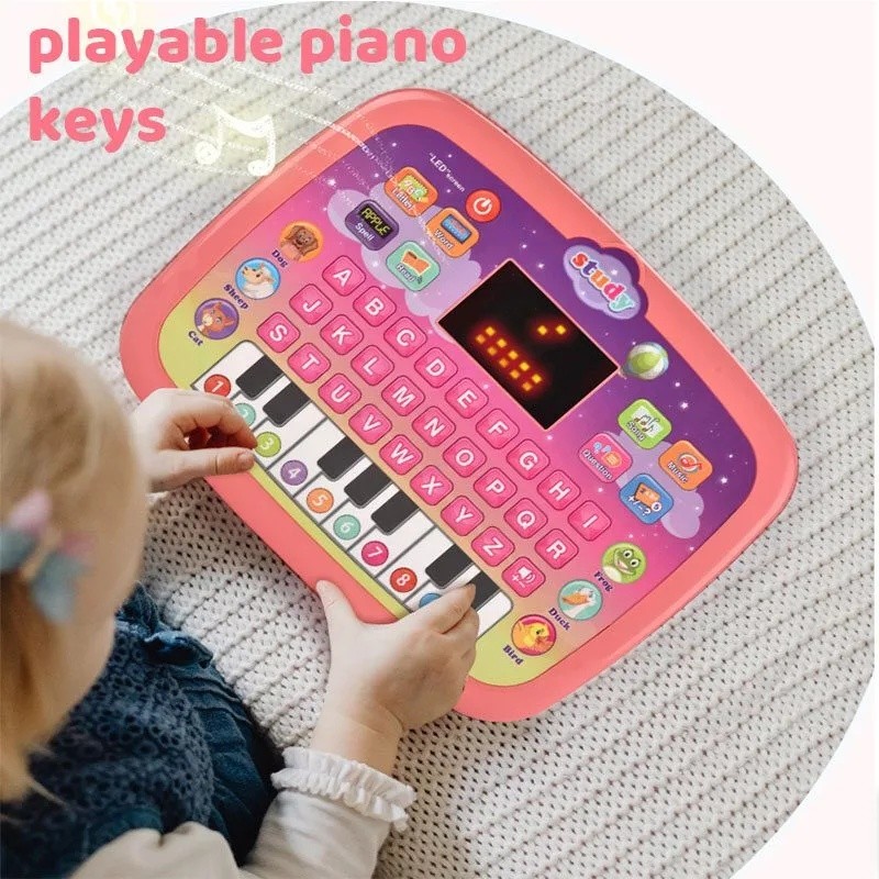 Learning Laptop Piano Toy Alphabet Sound Music with LED Screen | Shopee ...