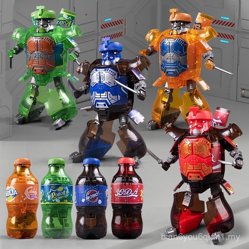 Soda Robot Children Transforming Toys Beverage Transforming Bottled ...
