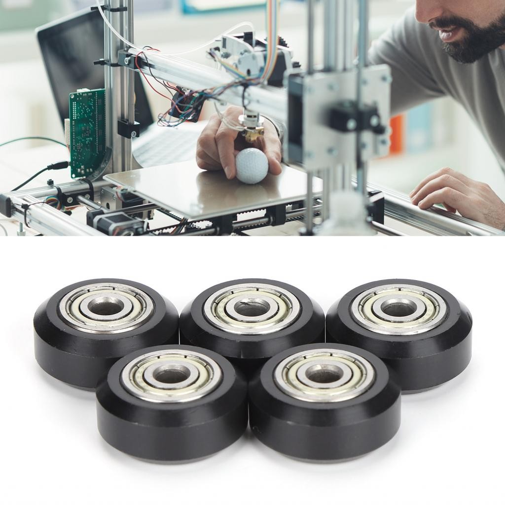 Henlai 5Pcs 3D Printer POM Pulley Wheels 625zz Bearing Passive Round ...