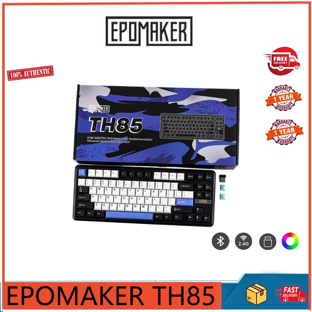EPOMAKER TH85 Three Mode Customized Office Game Mechanical Keyboard | Shopee Malaysia