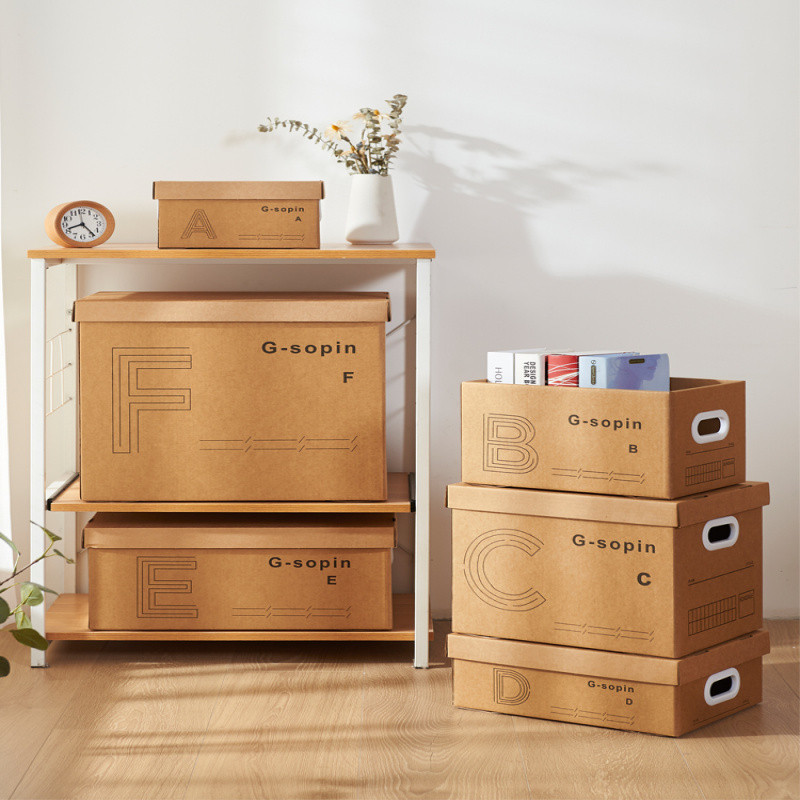 Customized Book Storage Box Kraft Paper Storage Box File Packing Book ...
