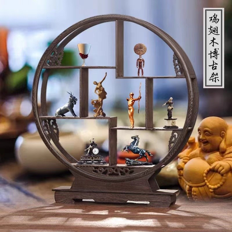 Rack Small Table Solid Wood Ornaments Storage Tea Set Rack Purple Clay ...