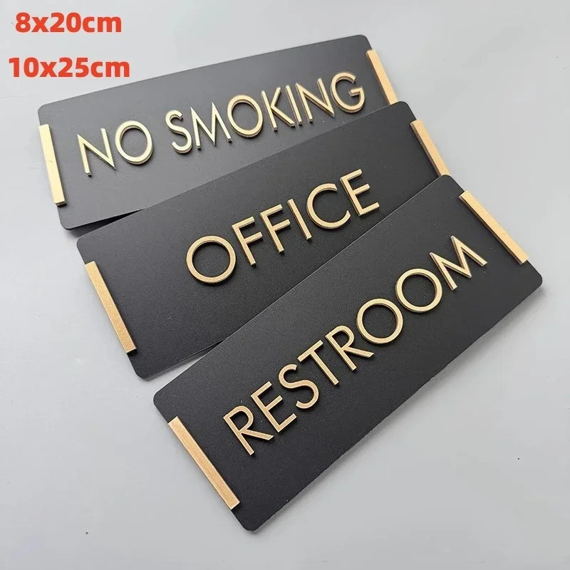 YY Restroom Sign Plaque Creative rectangular Signage No Smoking Warning ...