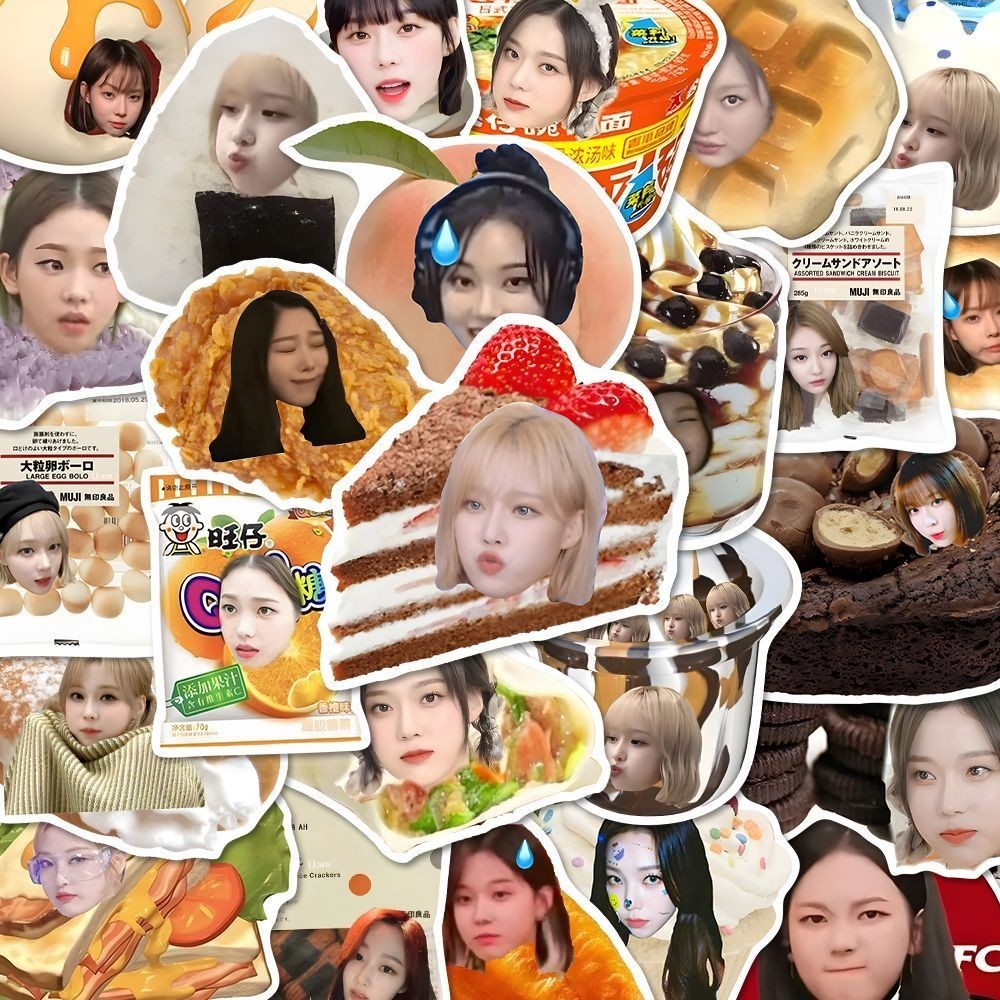[50 photos] Korea group aespa food head sticker kpop star Ji Min Ning ...