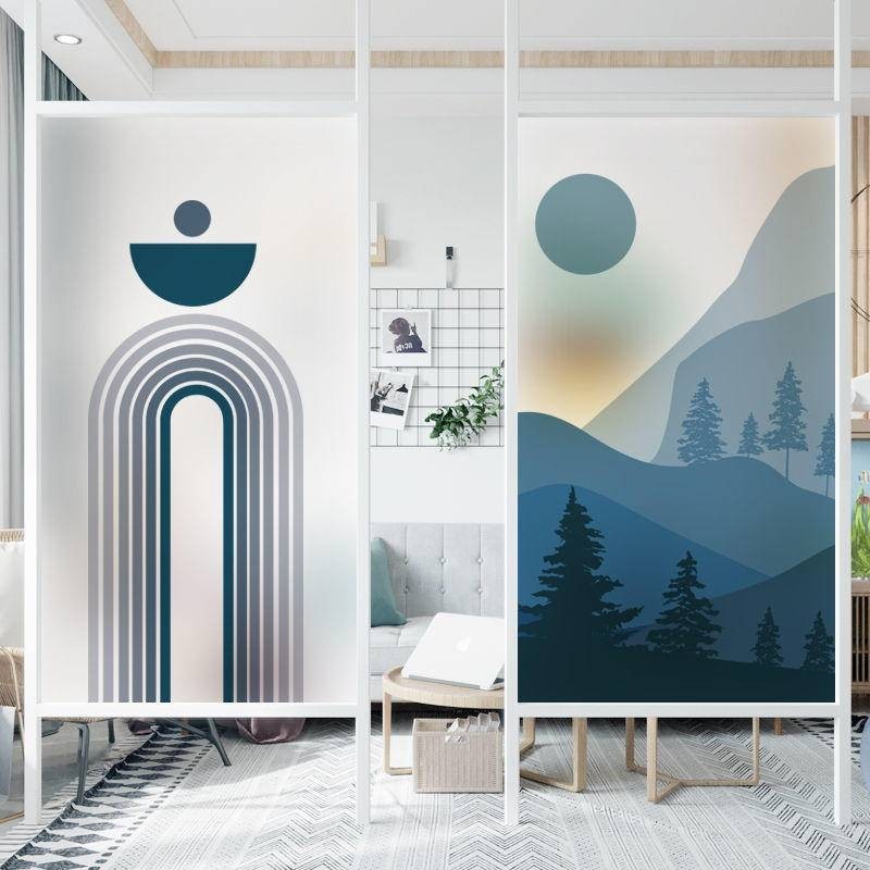 Frosted Glass Film Window Grille Sticker Electrostatic Non-Marking ...