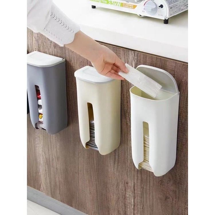 BnB Mall Plastic Bag Dispenser Wall Mounted Plastic Bag Holder Trash ...