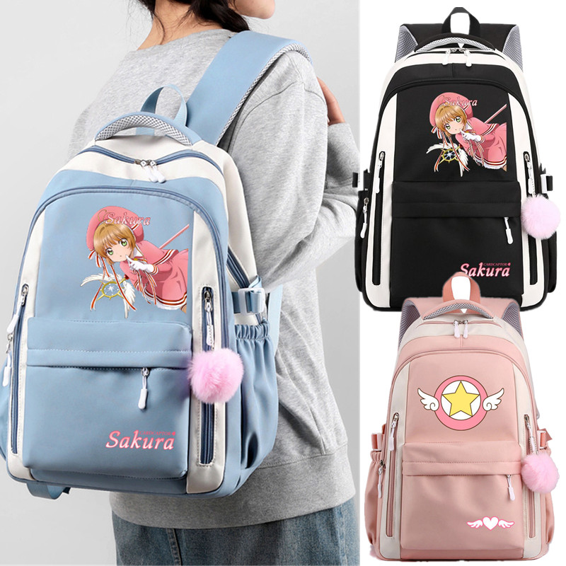 Anime Card Captor Sakura Girls Backpack CARDCAPTOR SAKURA Shoulder Bag ...