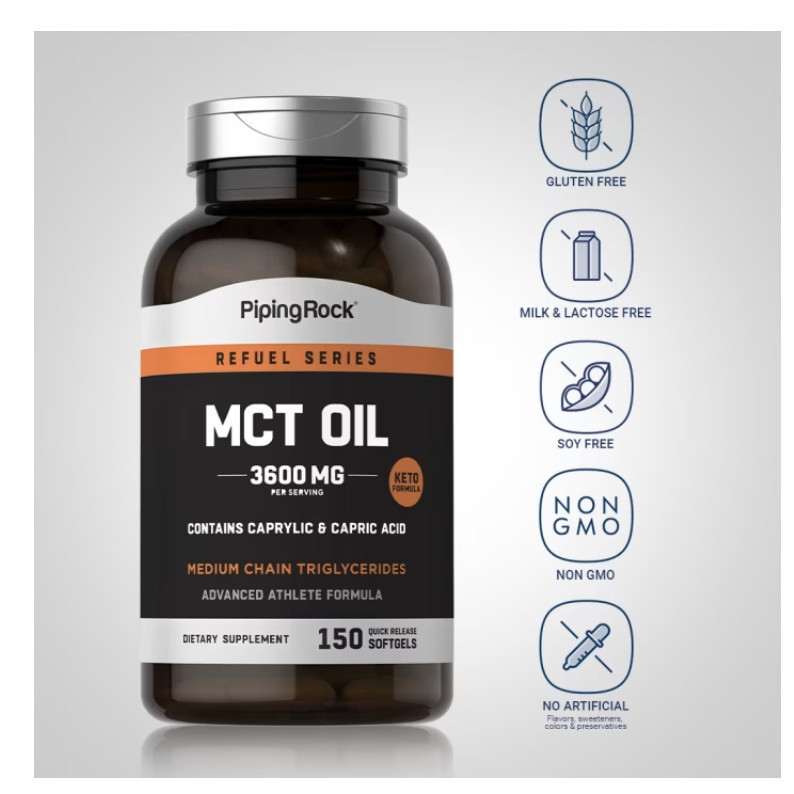 MCT Oil, 3600 mg, 150 Softgels, Medium-Chain Triglycerides, Increase ...