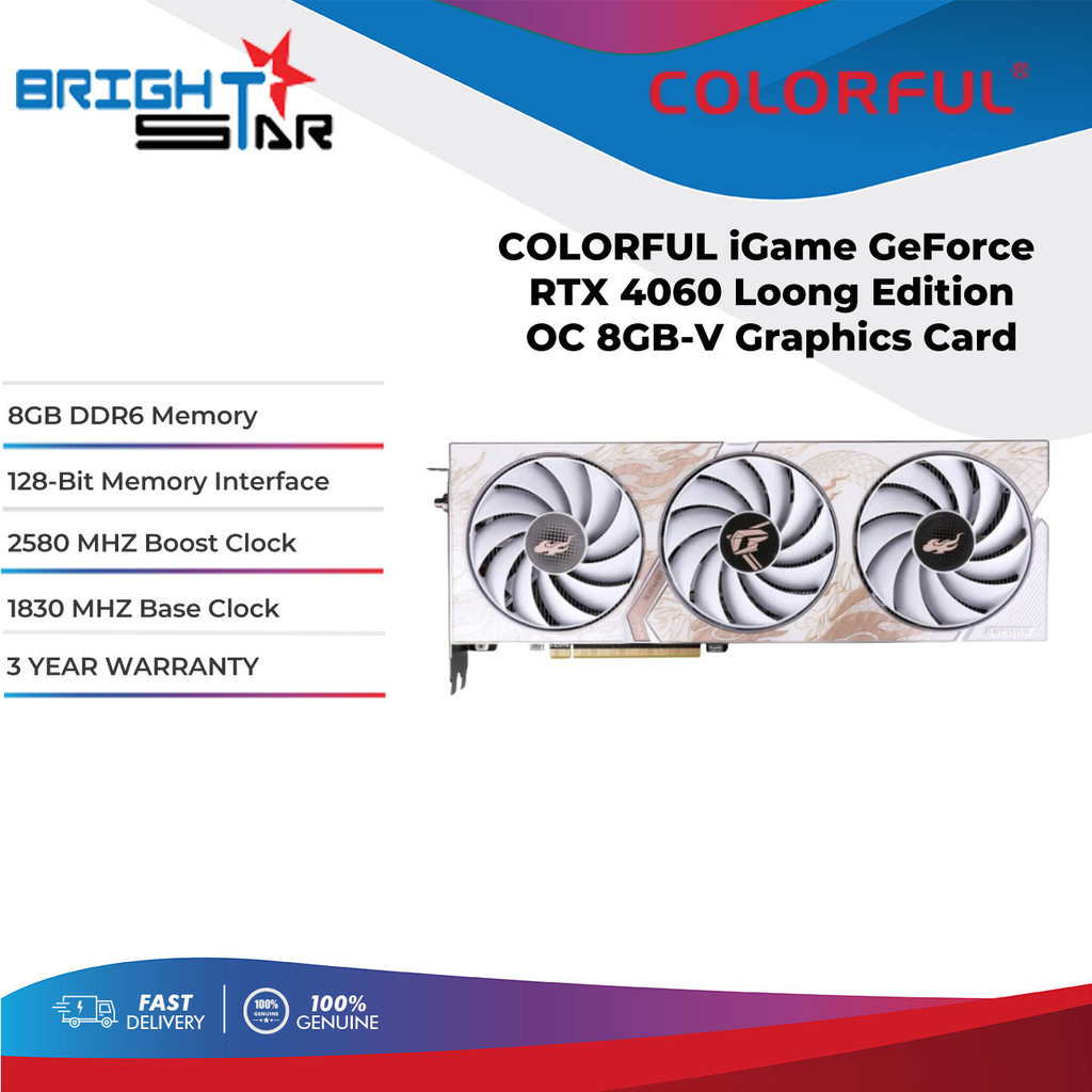 COLORFUL iGame GeForce RTX 4060 Loong Edition OC 8GB-V Graphics Card ...