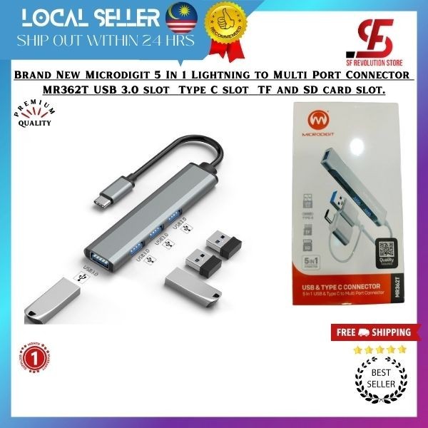 Brand New Microdigit 5 In 1 Lightning to Multi Port Connector MR362T ...
