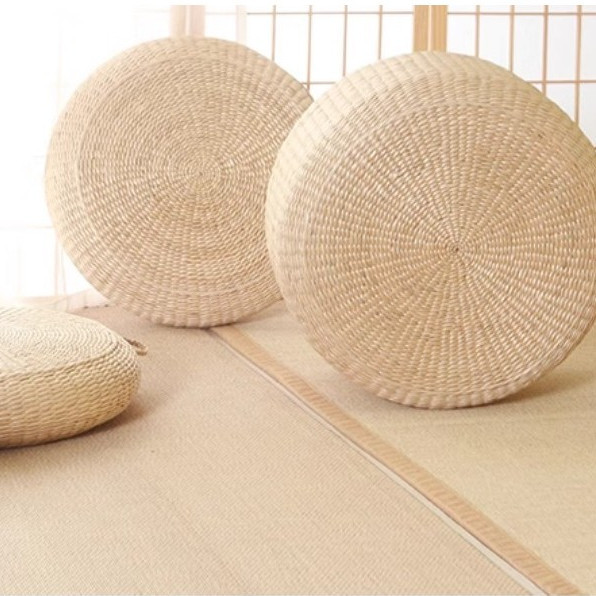 Zen Style Muji Handmade Straw Woven Tatami Cushion Floor Pouf Ottoman ...