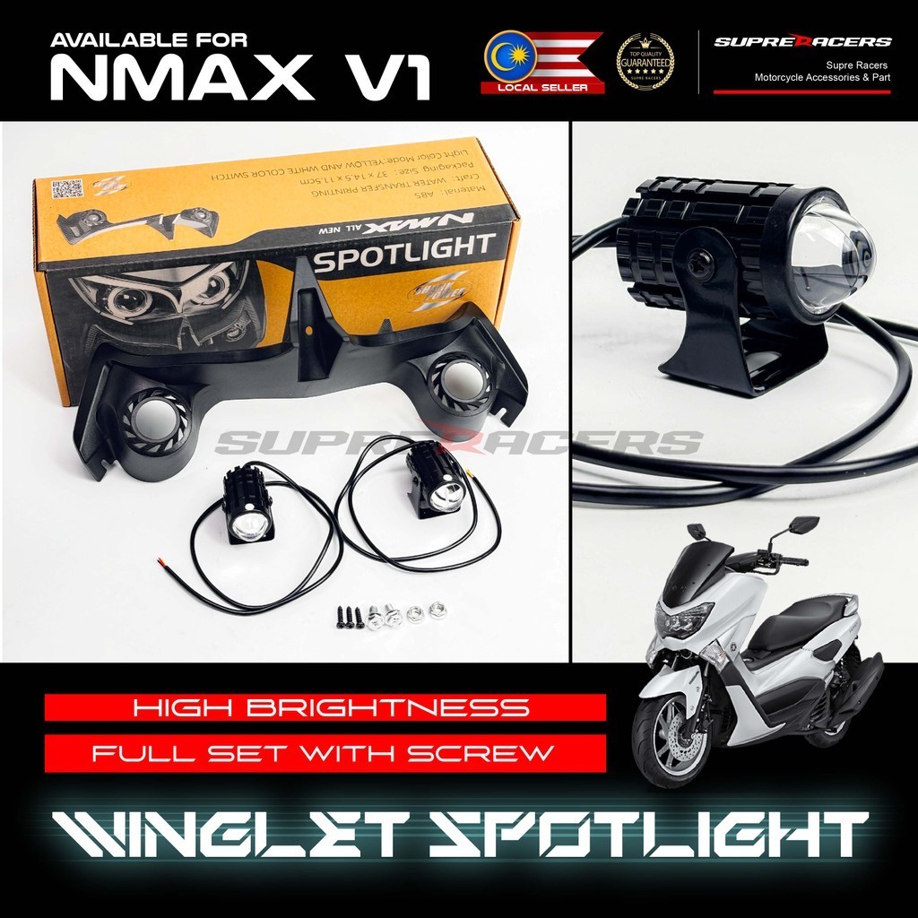 Nmax V2 Front Winglet Spotlight I LED I HIgh - Brightness I LAMPU ...