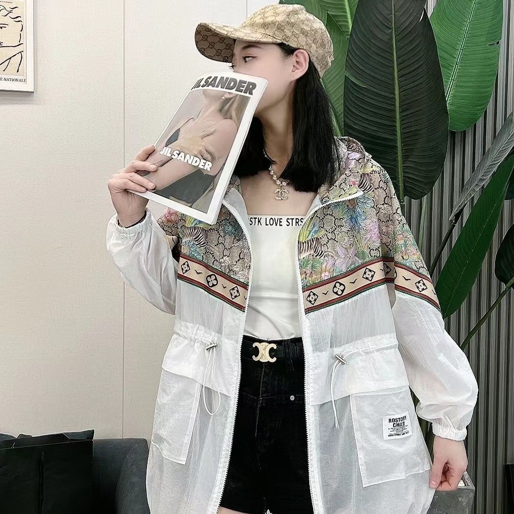 Stitching Hooded Windbreaker Jacket Women Fashion Color Matching ...
