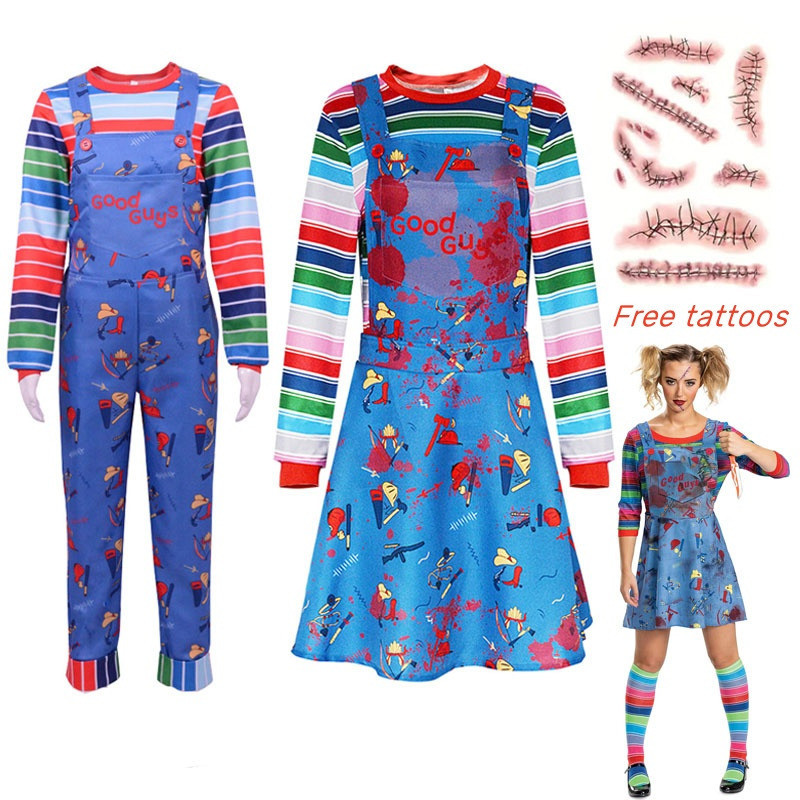 Chucky Halloween Cosplay Costume for Women Child’s Play Horror Cos ...