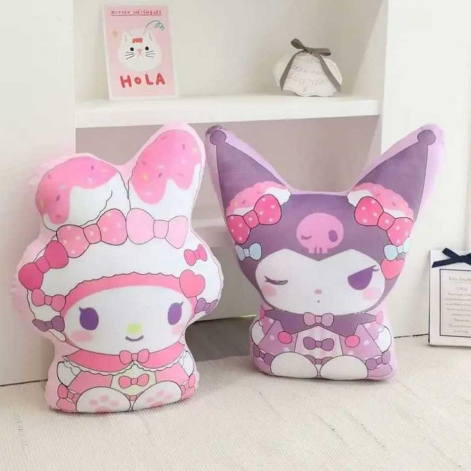 Full body sanrio melody kuromi doll pillow with zipper, soft material ...