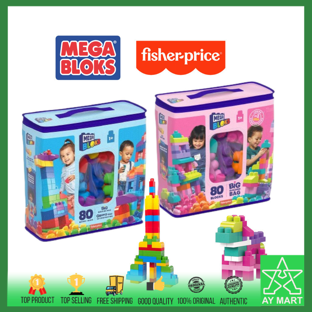 Mega Bloks Fisher-Price Big Large Lego Building Blocks ABC & 80 pcs Bag ...