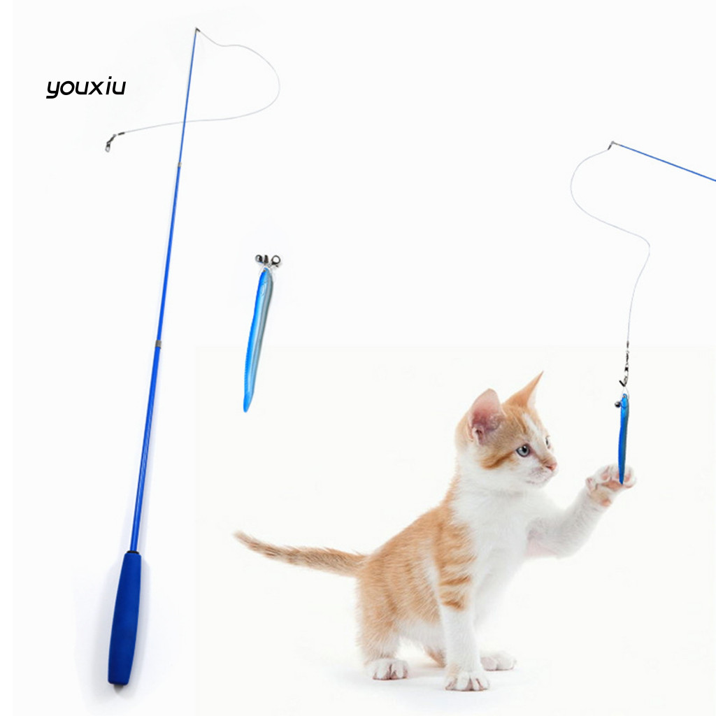 YX Cat Tease Stick Fun Cat Toy Interactive Telescopic Cat Teaser Wand ...