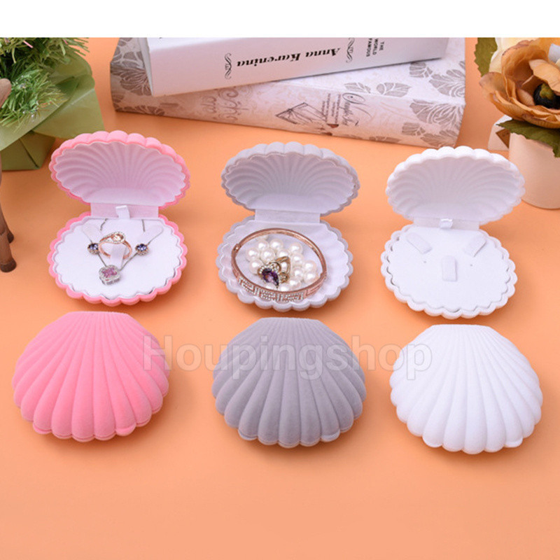 Creative Shell Shape Jewelry Box Necklace Pendant Storage Box Earrings ...