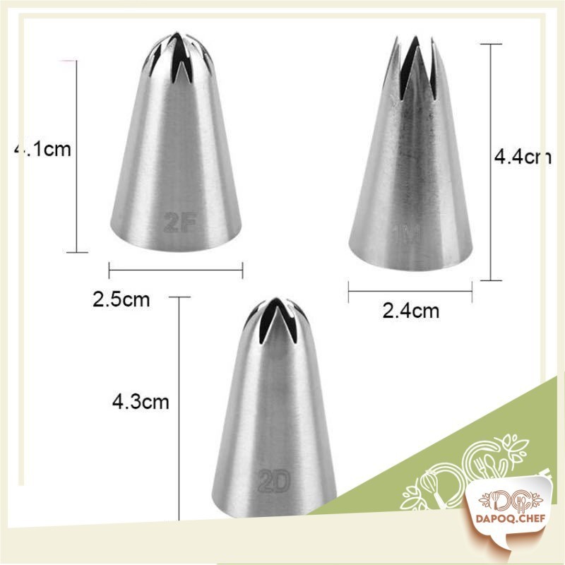 [DC] Cake Tips 3 in1 Nozzles 2D 2F 1M Baking Decoration Icing Cream ...