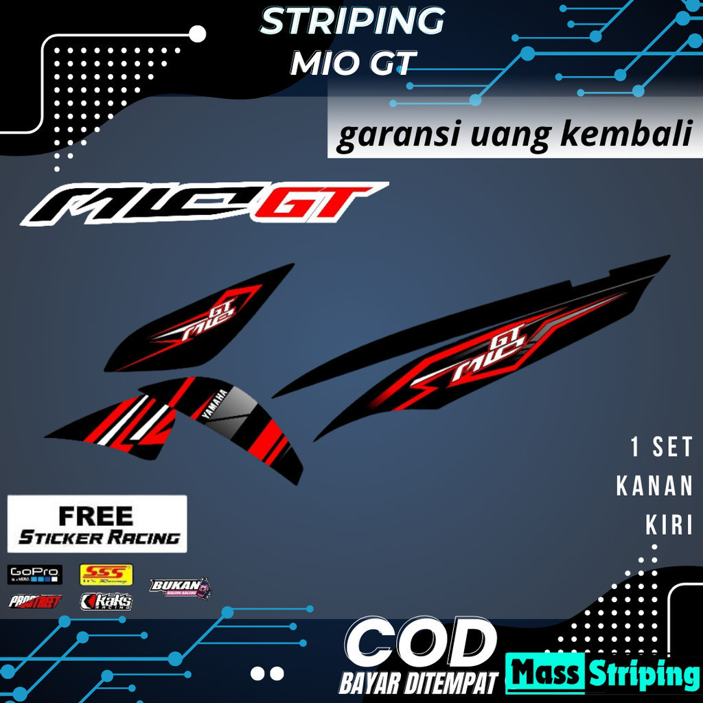 Mass STRIPING STICKER DECAL YAMAHA MIO GT SEMI FULLBODY | Shopee Malaysia