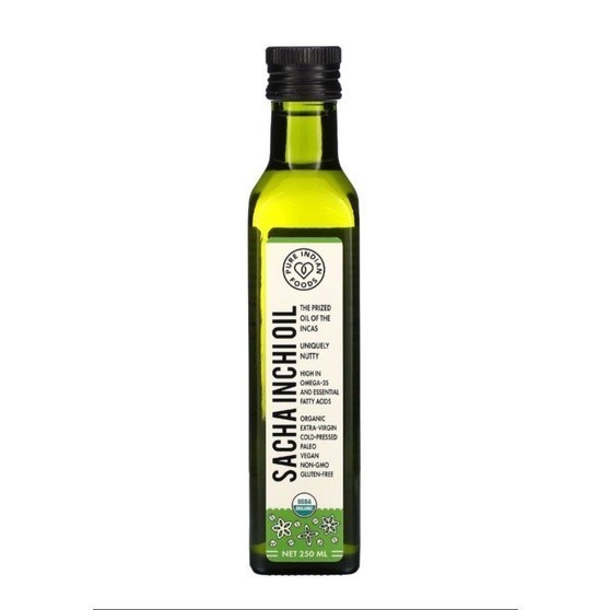 Pure Indian Foods, Organic Cold Pressed Extra-Virgin Sacha Inchi Oil ...