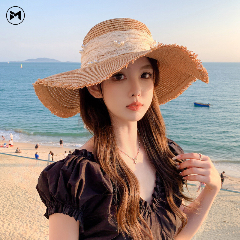 Beach Sun Hat Breathable Big Edge Sun Hat Summer New Hat Women's High ...