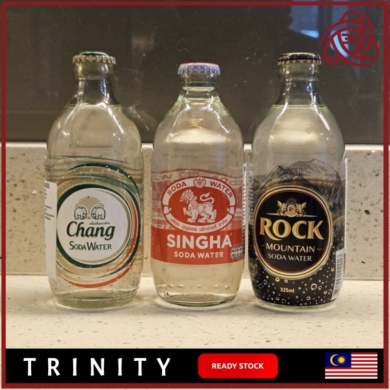 New Stock Air Soda Botol 325cc Soda Water SINGHA, CHANG, LEO & ROCK ...